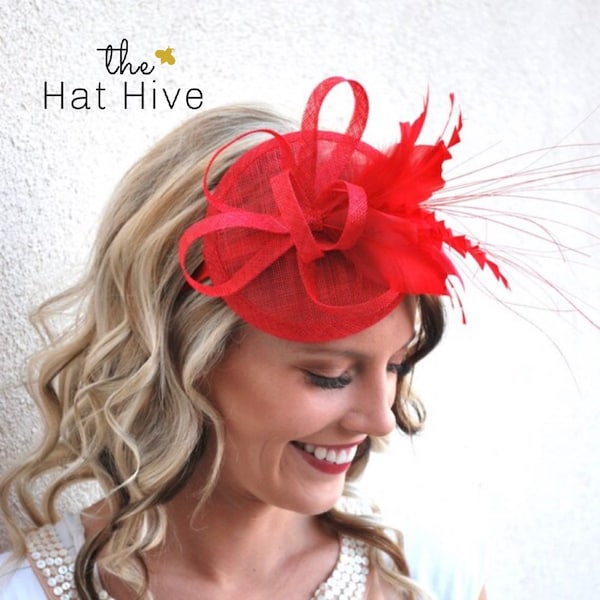 Red Fascinator - Etsy