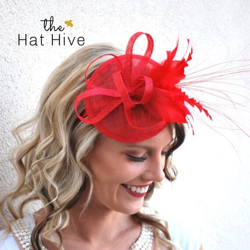 Red Fascinator - Etsy