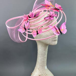 Pink Fascinator, Butterfly Fascinator, Unique Fascinator, Tea Party Hat ...