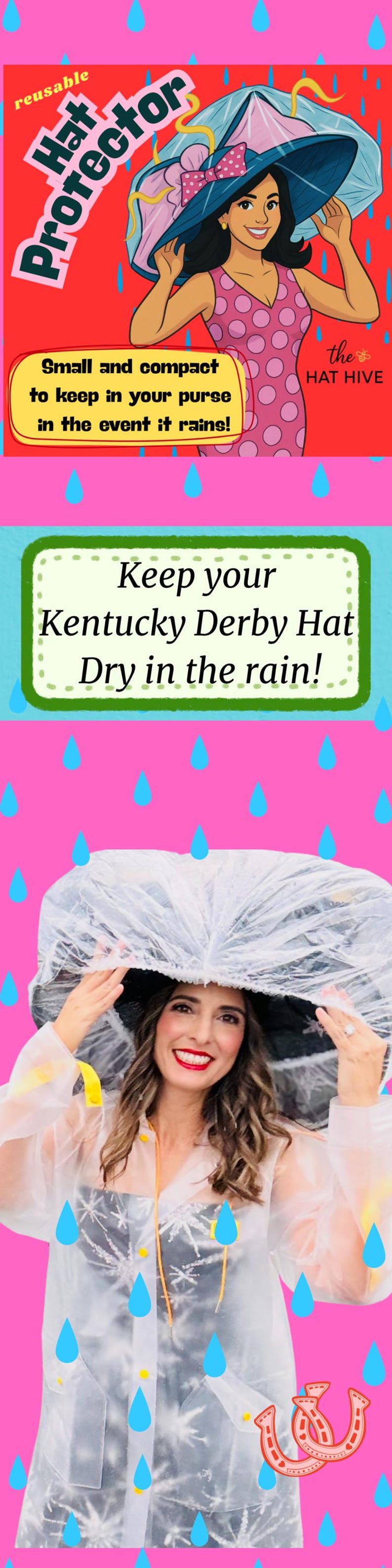 Clear Kentucky Derby Hat Rain Cover for Wide Brim Hats Waterproof Hat ...