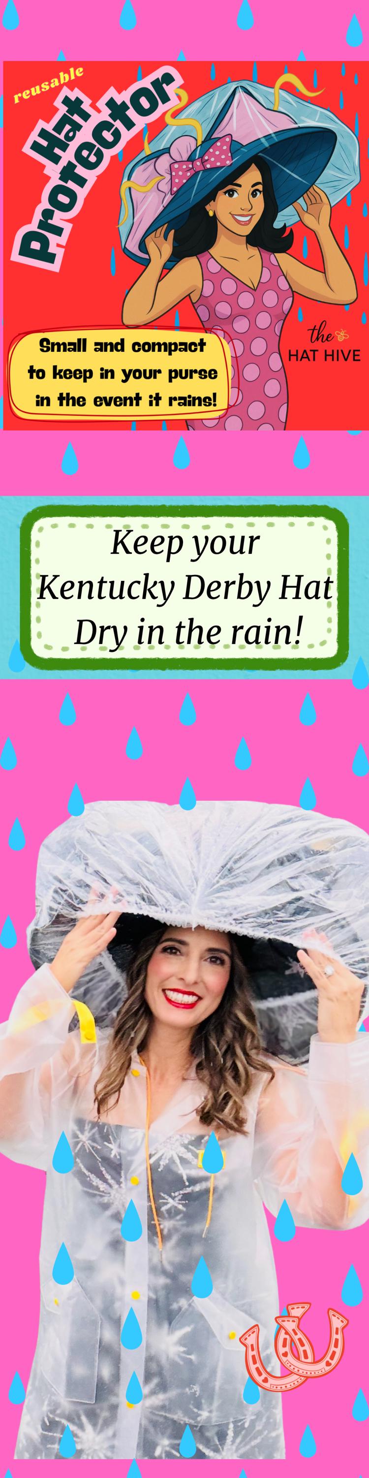 Clear Kentucky Derby Hat Rain Cover for Wide Brim Hats Waterproof Hat ...
