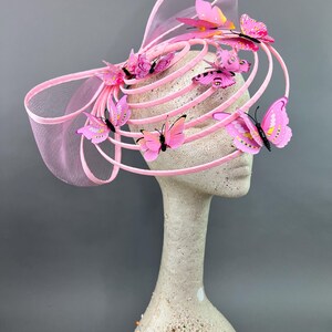 Pink Fascinator, Butterfly Fascinator, Unique Fascinator, Tea Party Hat ...