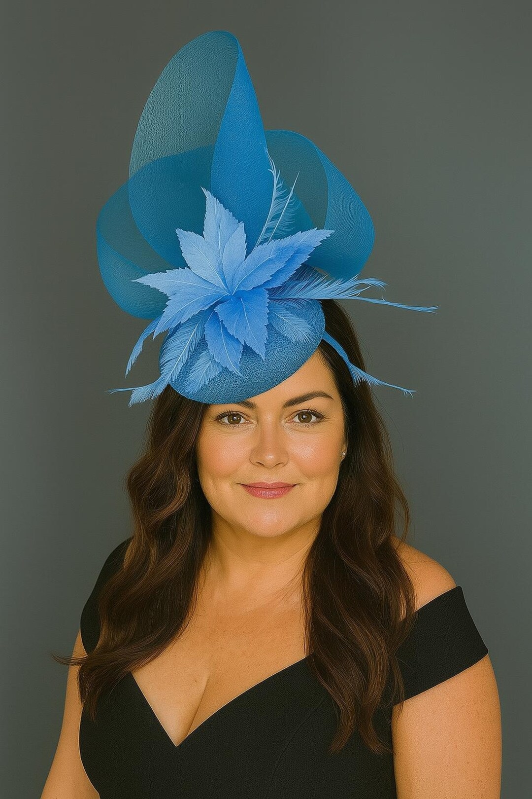 Blue Fascinator Bridal High Tea Hat for Women Church Hat Formal ...