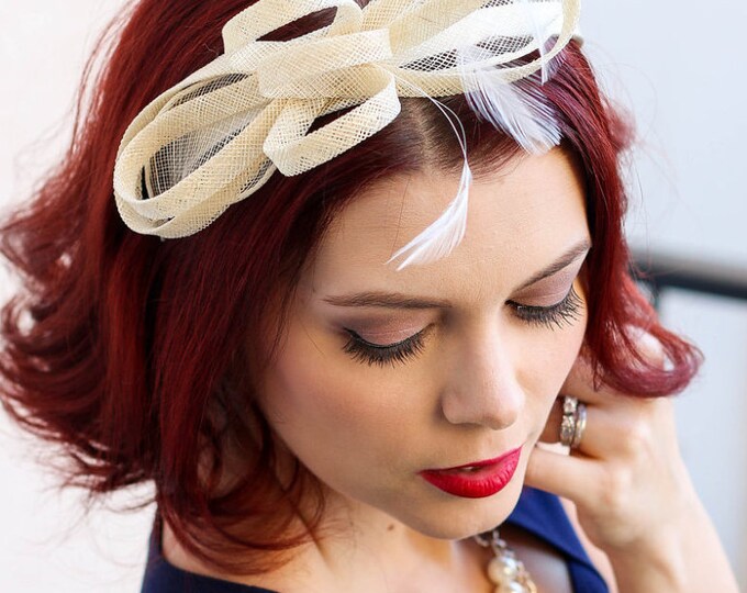 Ivory Fascinator, Fascinator, Womens Tea Party Hat, Church Hat, Derby ...