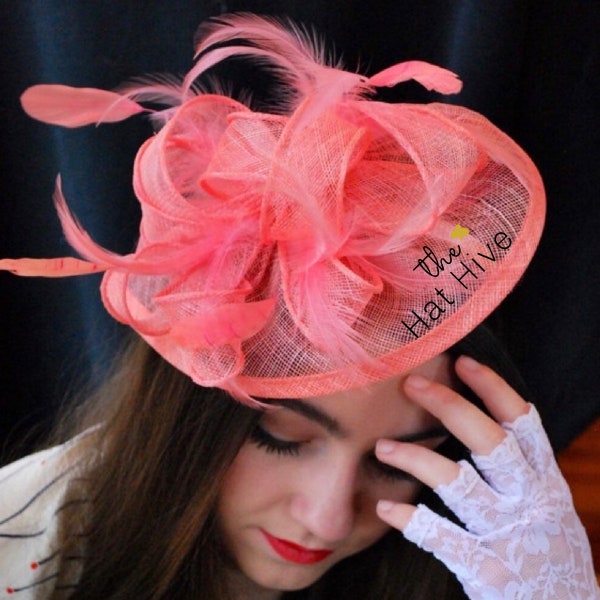 Coral Fascinator - Etsy