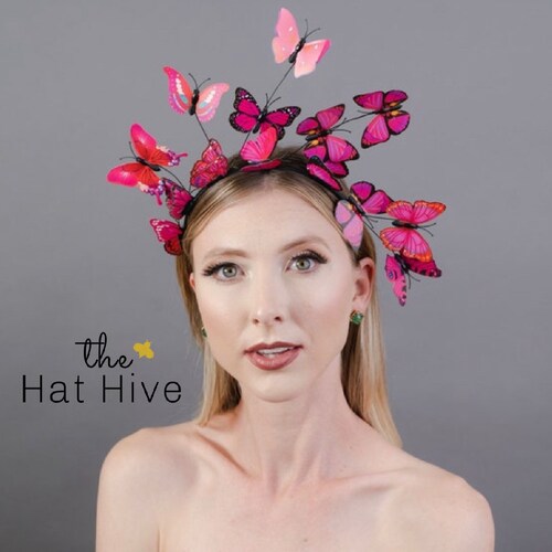 Light Pink Butterfly Fascinator Butterfly Hat Tea Party Hat - Etsy