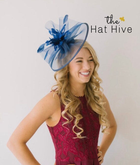 Navy Blue Fascinator on Headband Available in Several Colors - Etsy