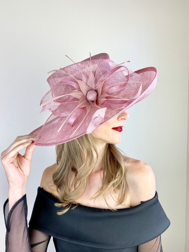 Blush Pink Kentucky Derby Hat Church hat Tea Party Hat Pink | Etsy