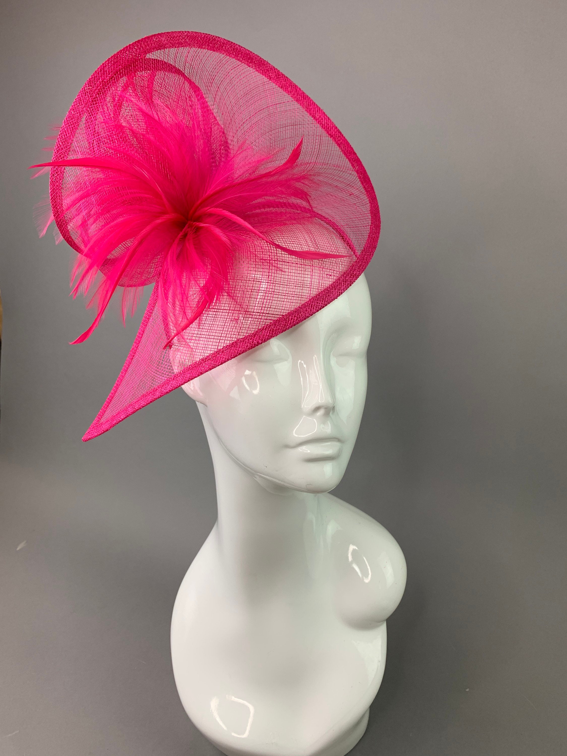 Fuschia Pink Fascinator Womens Tea Party Hat Church Hat | Etsy