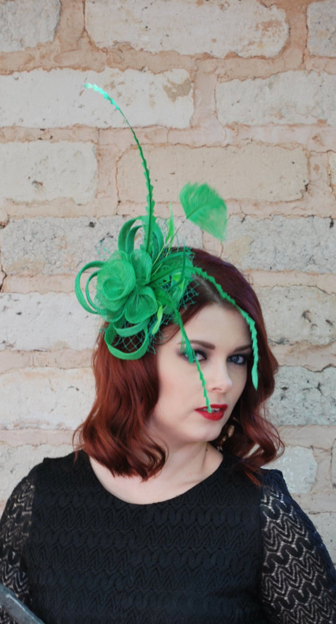 Kelly Green Fascinator Tea Party Hat Church Hat Derby Hat Fancy Hat ...
