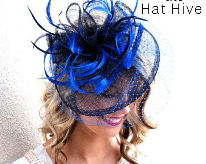 Royal Blue Derby Hat, Cobalt Blue Hat, Formal Hat, Fashion Hat, Blue ...