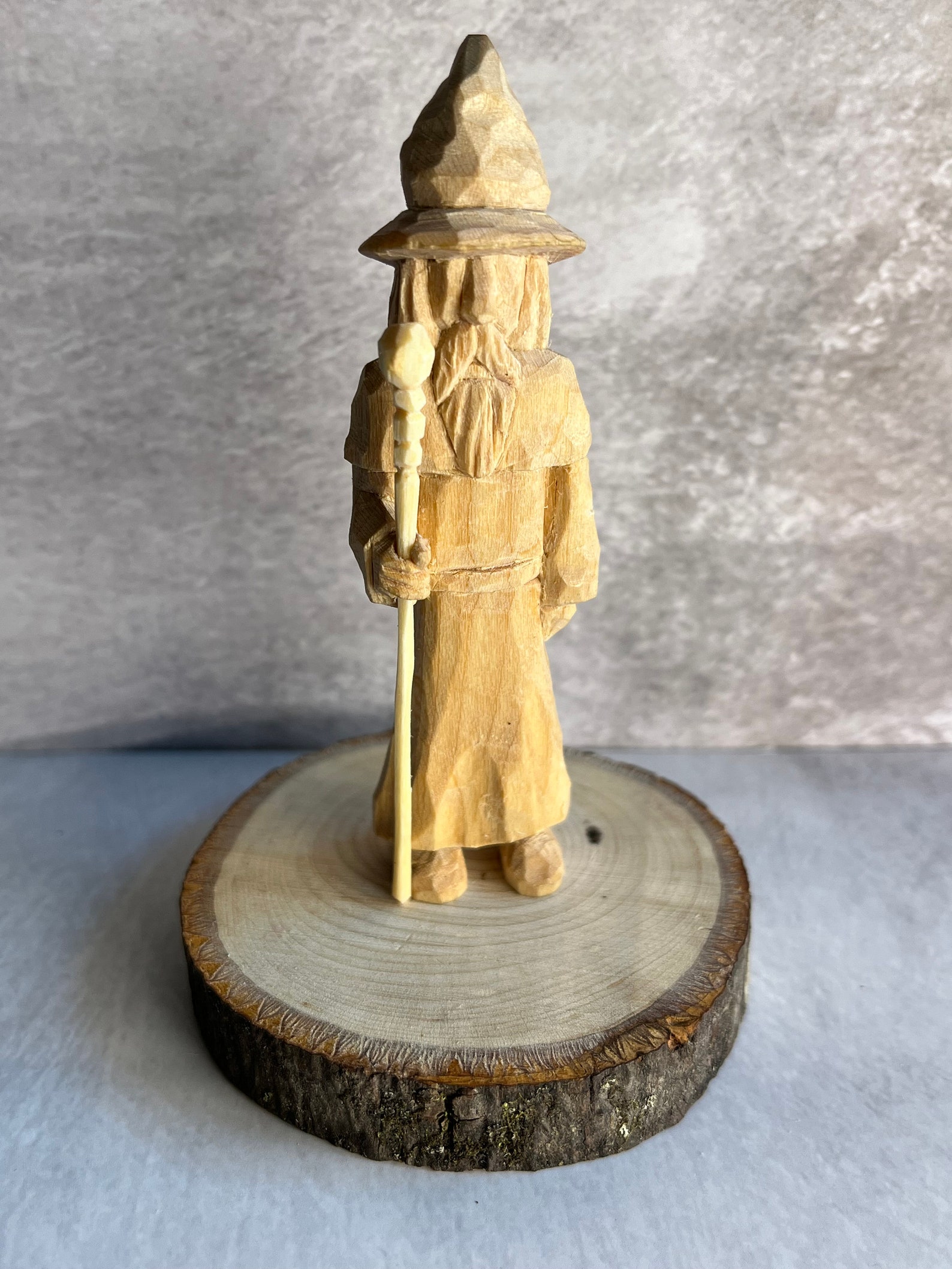 Hand Carved Wizard Figure, Wooden Sculpture - Etsy