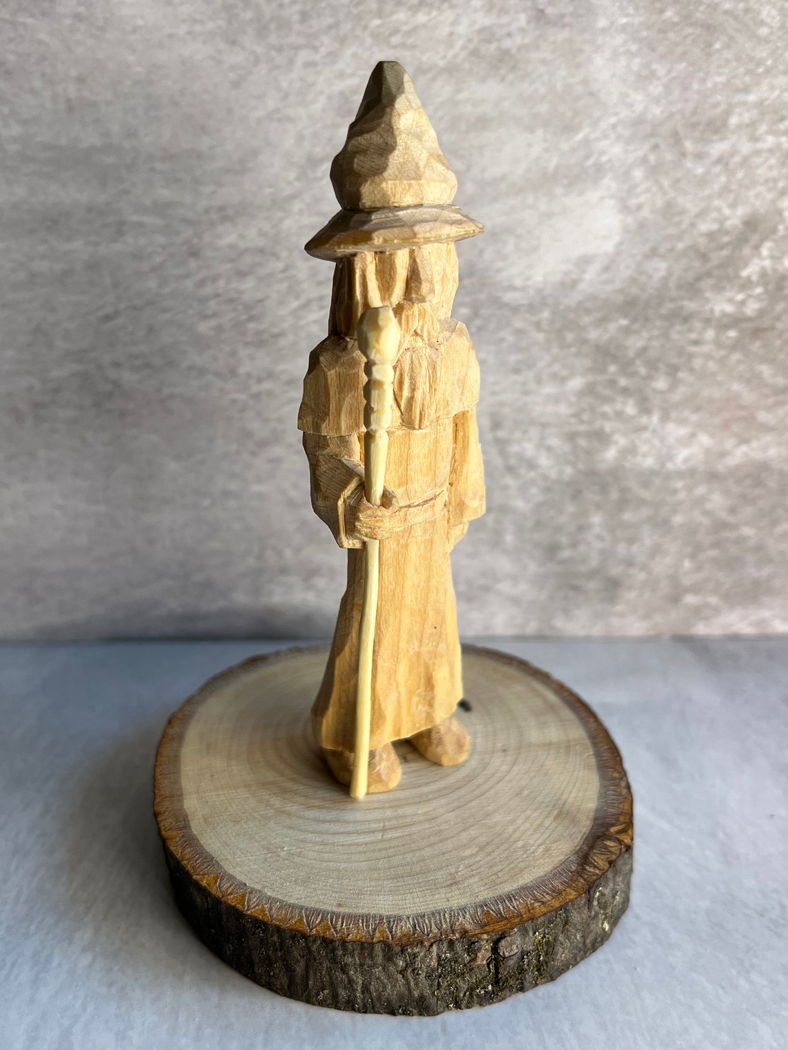 Hand Carved Wizard Figure, Wooden Sculpture - Etsy