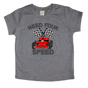 4th Birthday Shirt Boy, Race Car Birthday, Need Four Speed, Fourth ...
