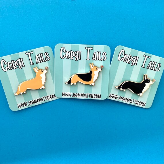 Corgi Tails Hard Enamel Pin Series Corgis With Tails Sold | Etsy