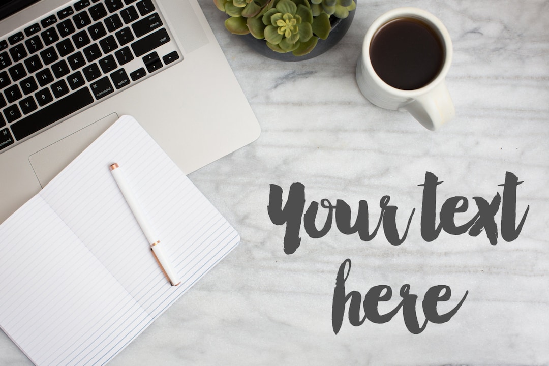 Styled Stock Photo | Blog Image | Notebook Desk Laptop Marble ...