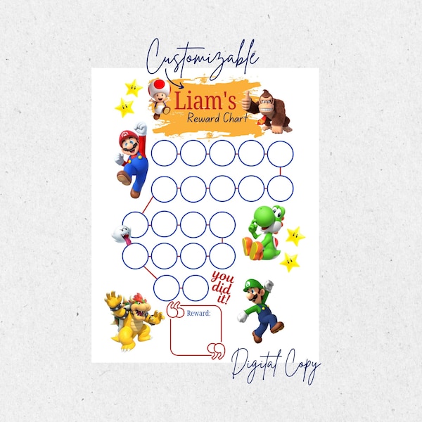 Mario Reward Chart - Etsy