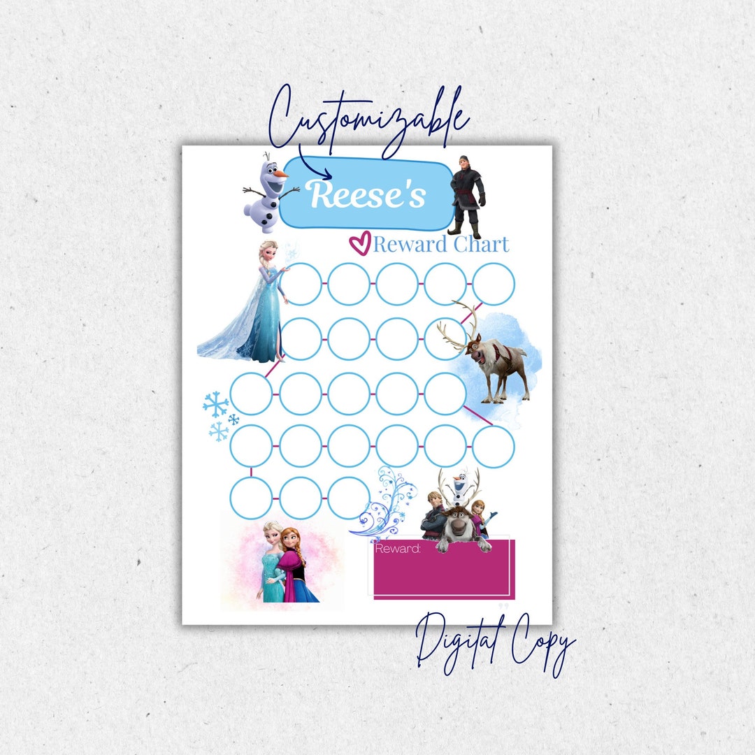 Frozen Elsa and Ana Customizable Kid's Printable Reward| Potty ...
