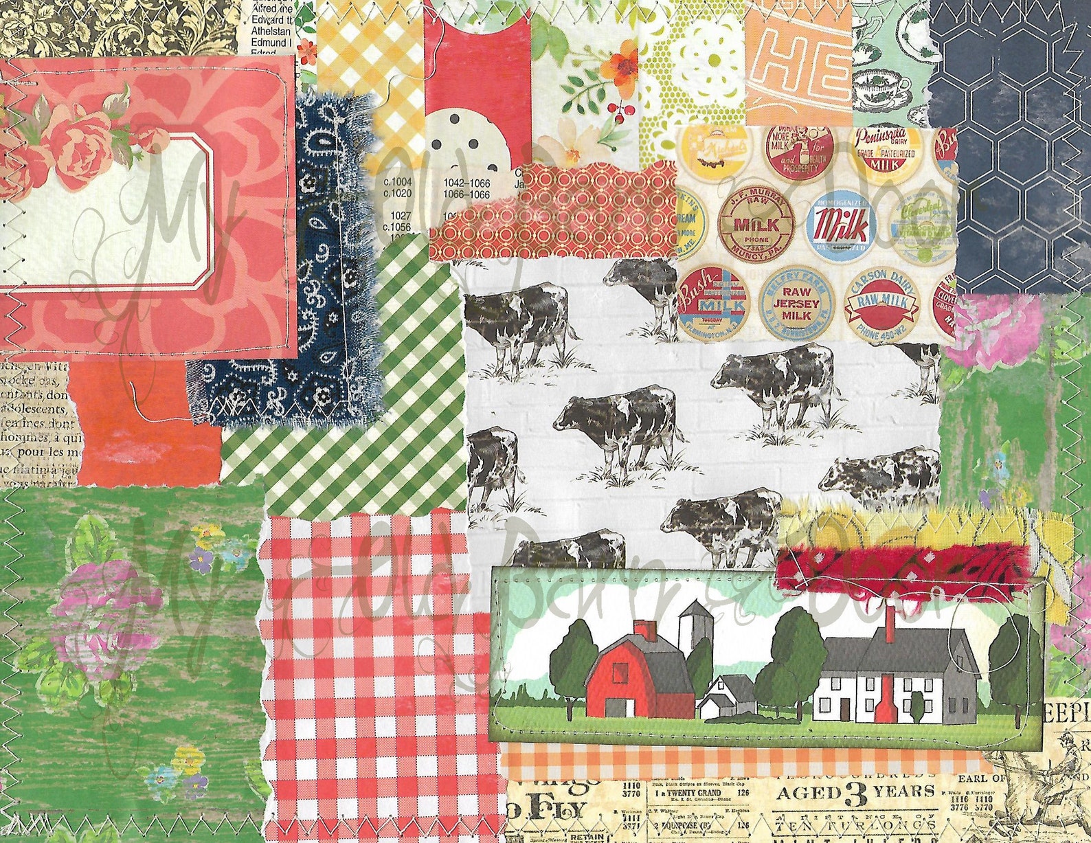Farm Style Digital Download Collage Sheets Background Pages - Etsy
