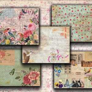 Shabby Vintage Digital Journal Background Page Kit, Digital Download ...