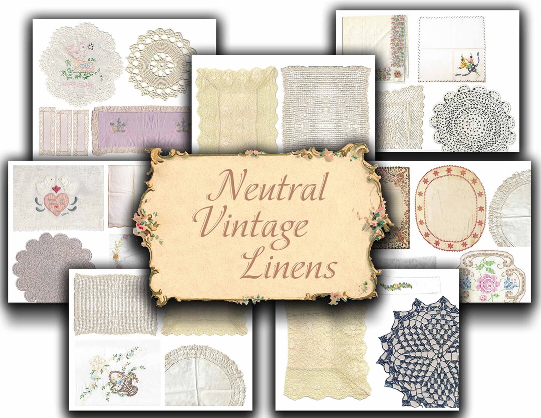 Neutral Linens Kit, Digital Download, Journal, Junk Journal, Scrapbook ...