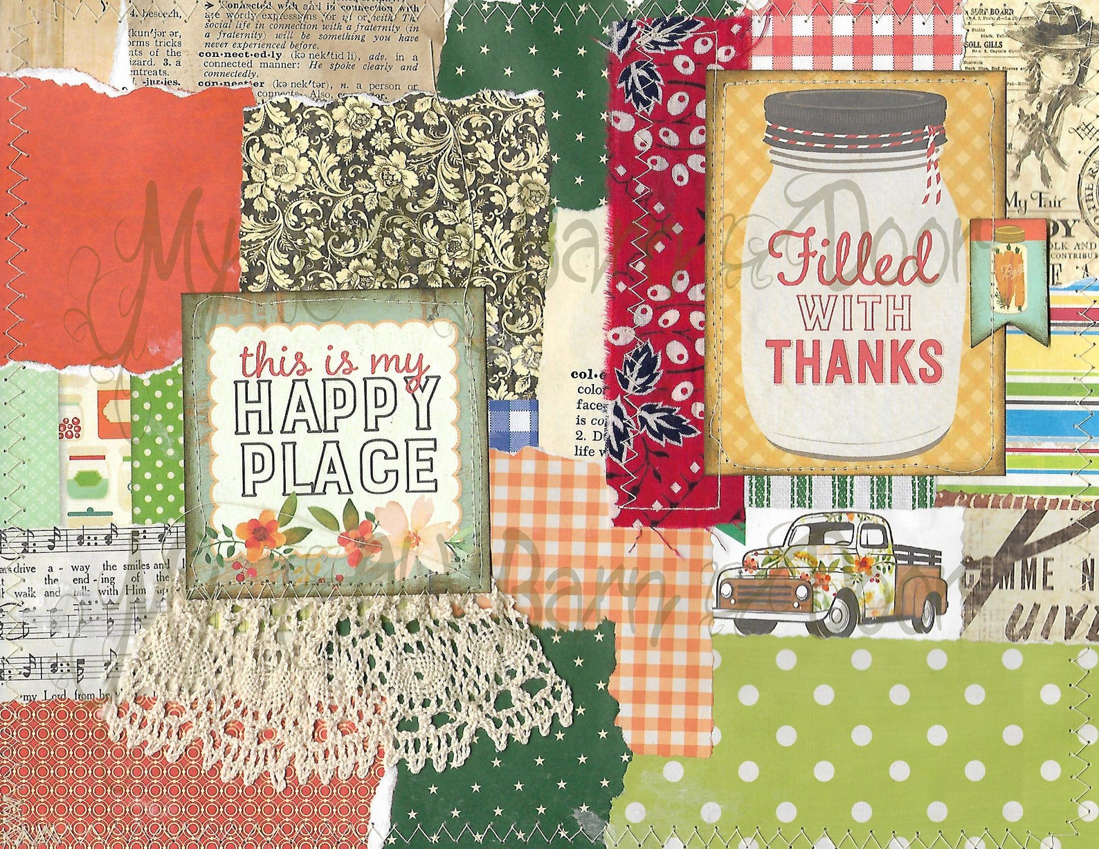 Farm Style Digital Download Collage Sheets Background Pages - Etsy