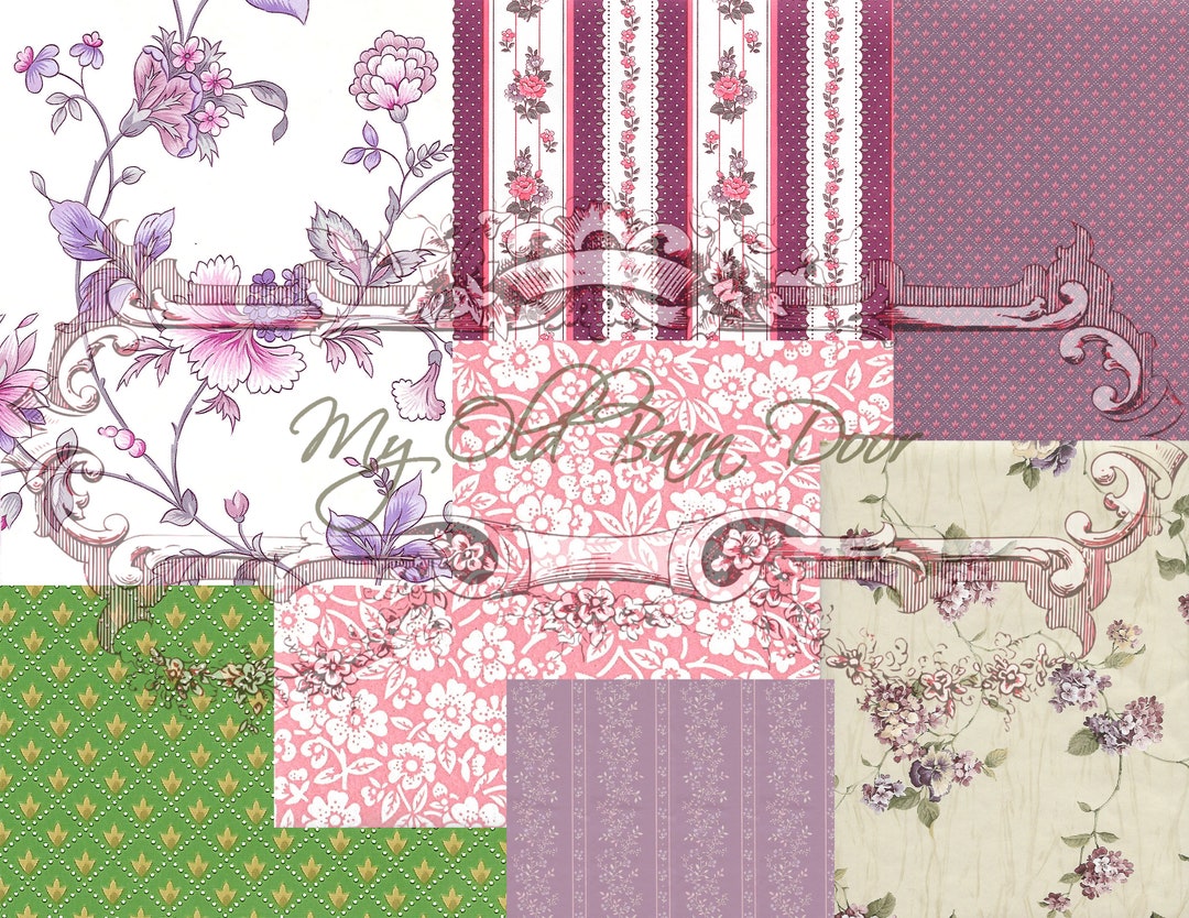 Pretty Papers Digital Background Kit, Digital Paper, Junk Journal ...