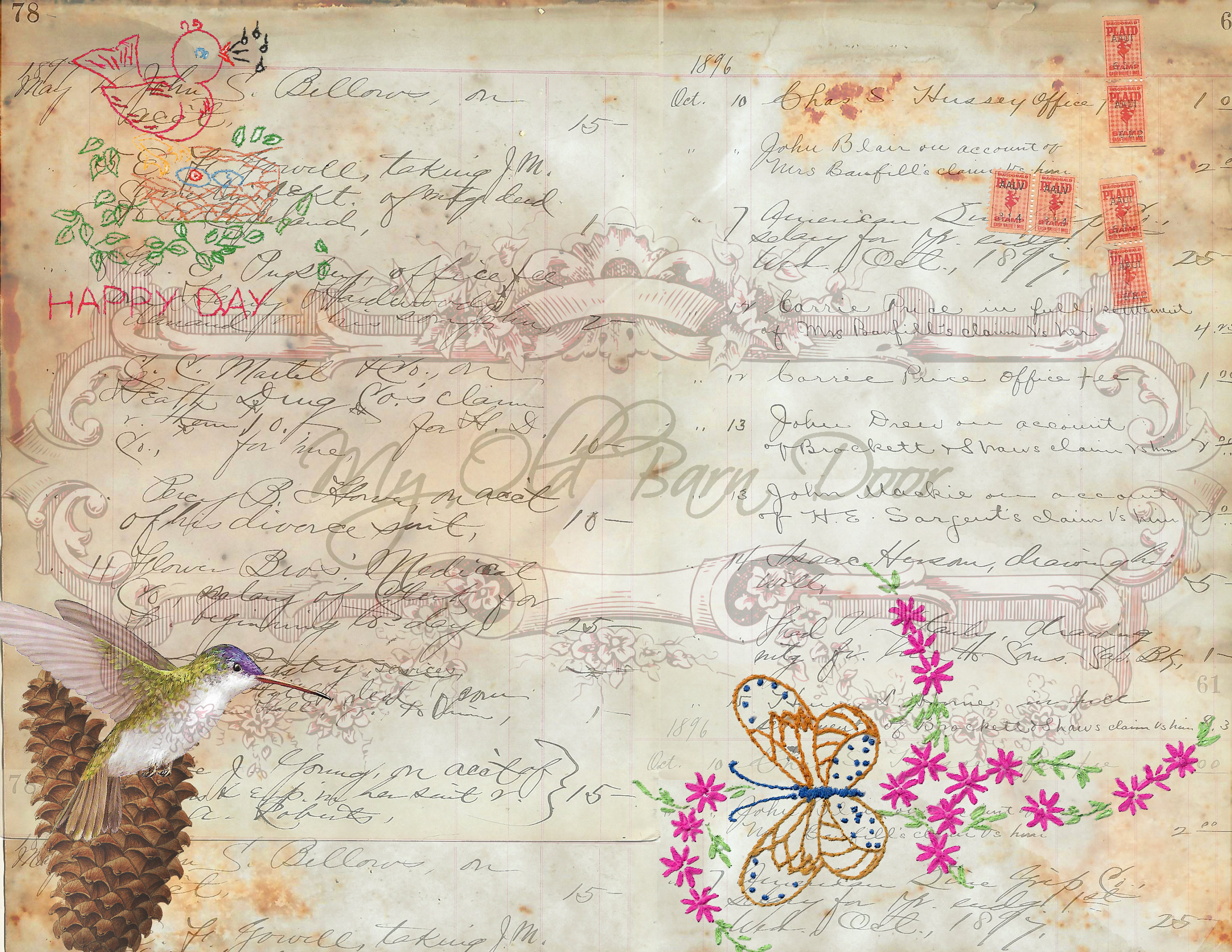 Shabby Vintage Digital Journal Background Page Kit Digital | Etsy