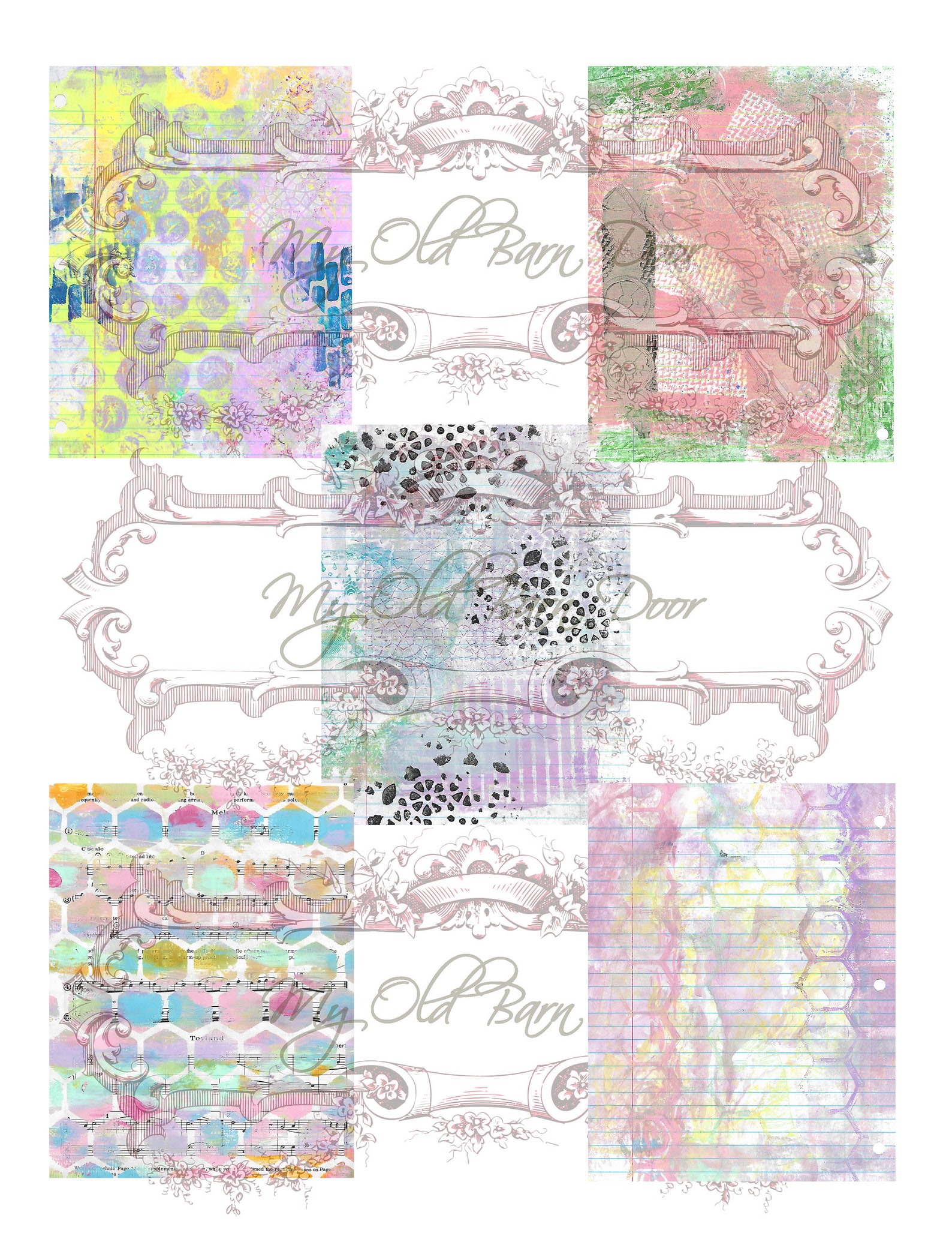 Gel Print Kit, Digital Download, Junk Journal, Scrapbook, Craft Supply ...