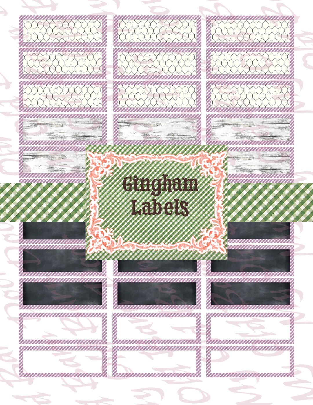 Purple Gingham Labels, Fall Labels, Farm Labels, Farm, Fall, Harvest ...