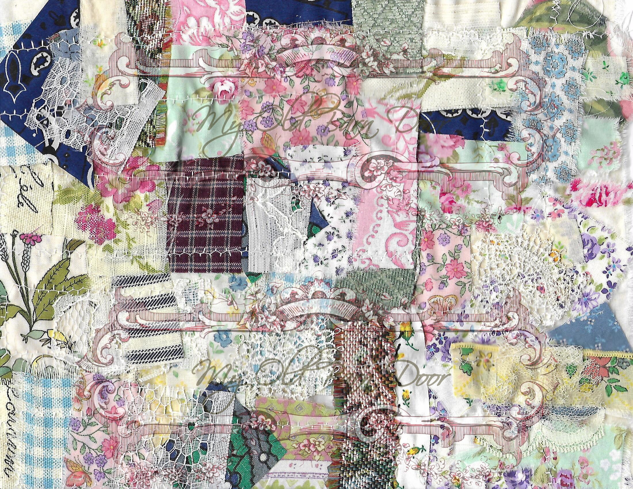 Fabric collage sheet scans digital download digital product | Etsy