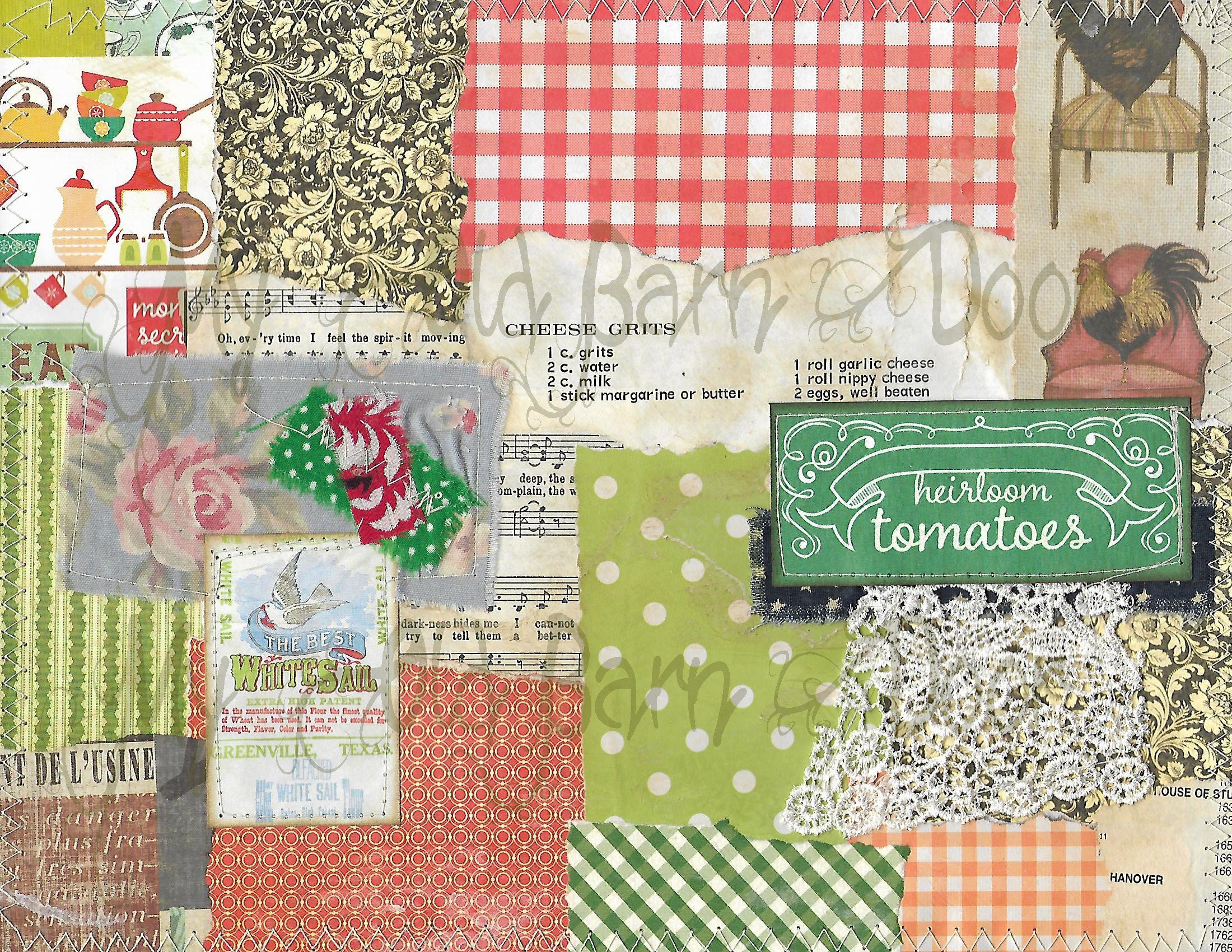 Farm Style Digital Download Collage Sheets Background Pages - Etsy