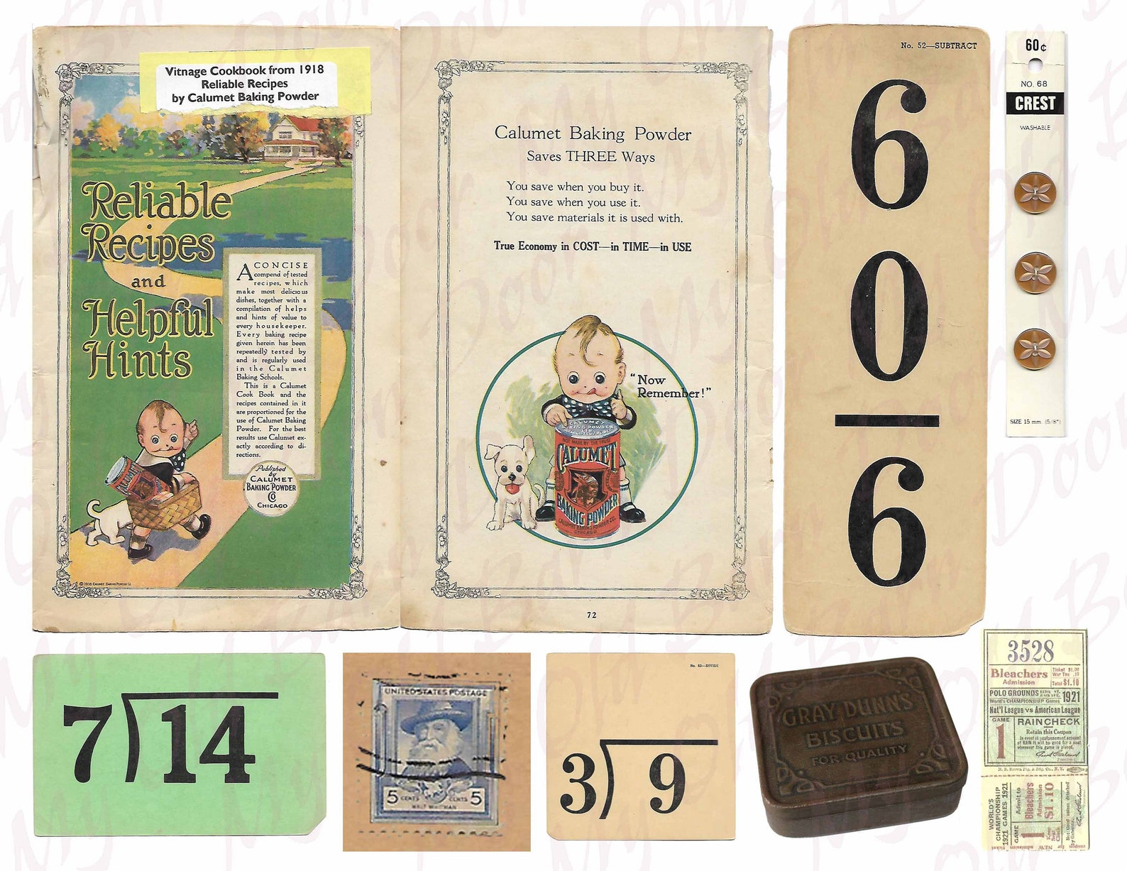 Vintage Ledger Tags & Ephemera Kit Digital Download Vintage - Etsy