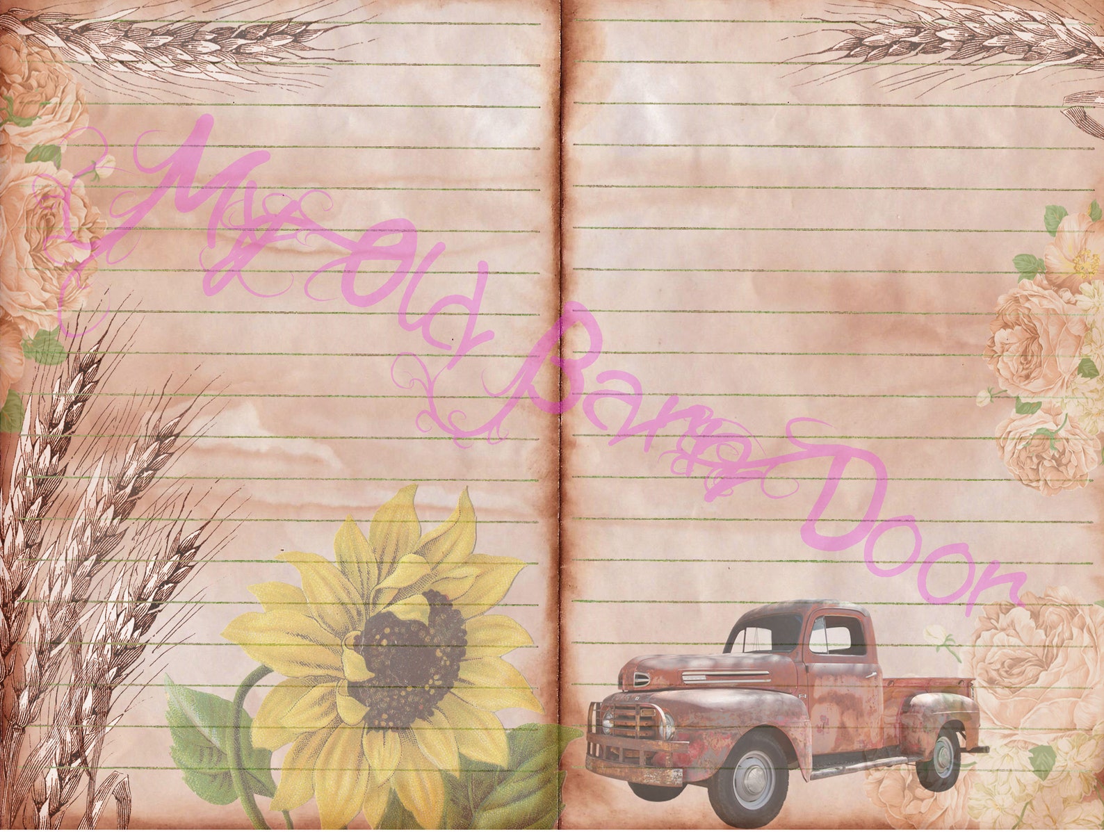 Autumn Farms Digital Journal Kit **DIGITAL PRODUCT**, Farmhouse, Farm ...