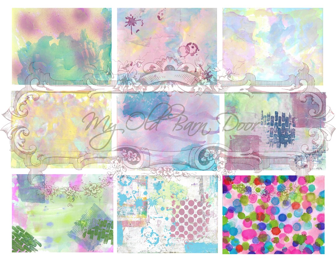 Gel Print Kit, Digital Download, Junk Journal, Scrapbook, Craft Supply ...