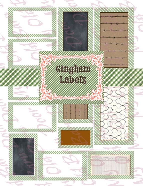 Green Gingham Labels Fall Labels Farm Labels Farm Fall - Etsy