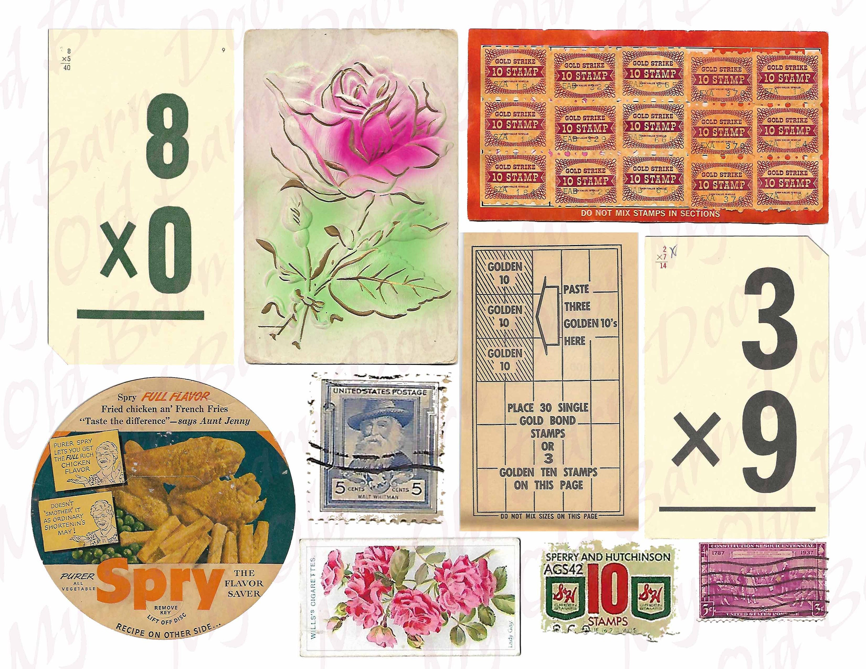 Vintage Ledger Tags & Ephemera Kit Digital Download Vintage - Etsy