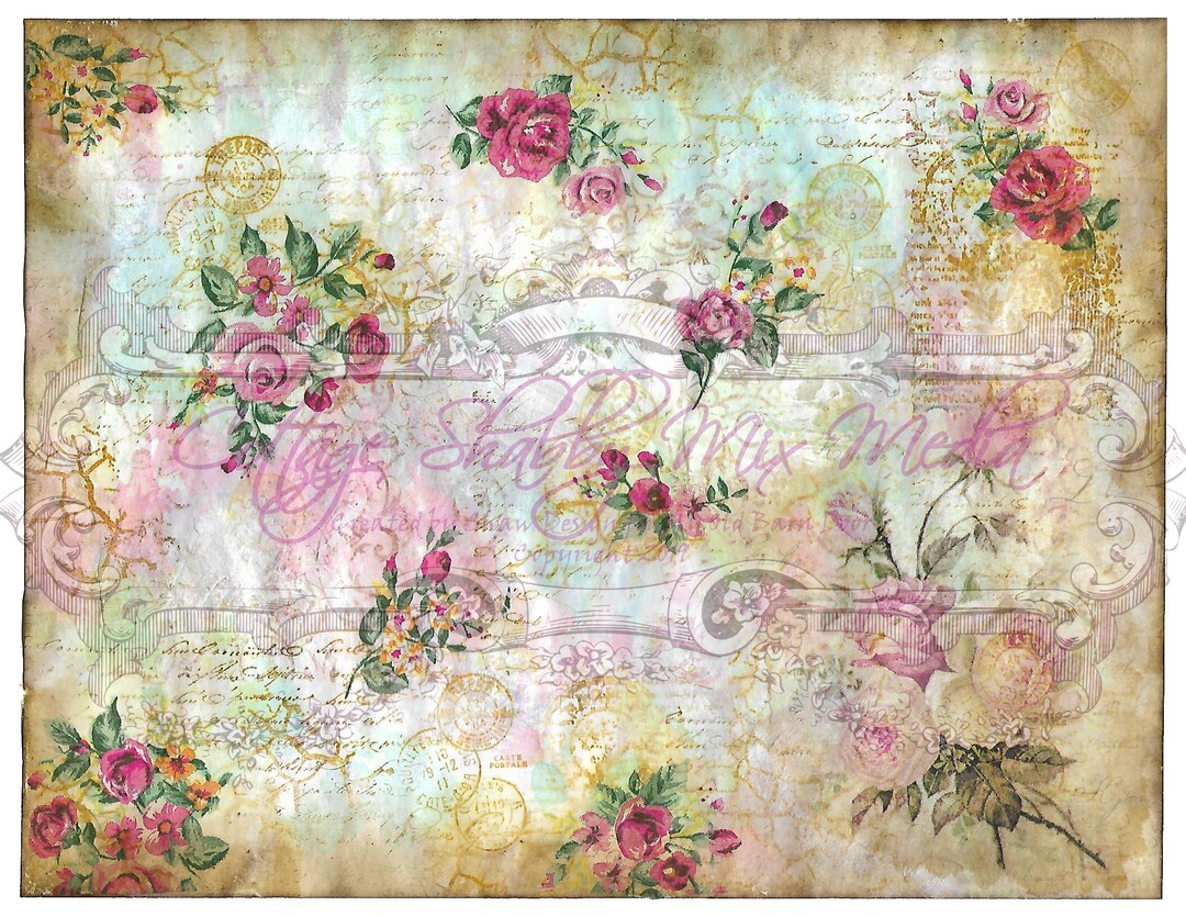 Rice Paper for Decoupage, Botanical Style, Junk Journal, Scrapbook ...