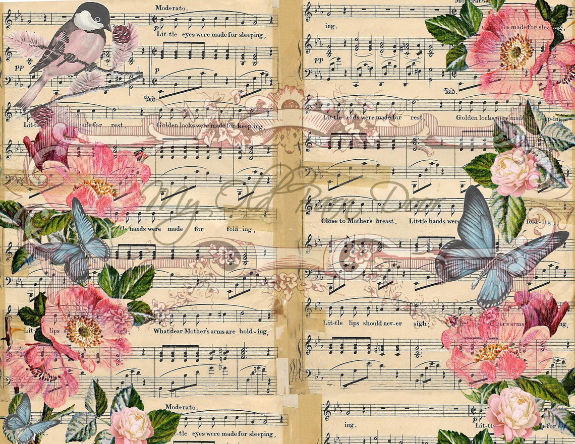 Shabby Vintage Digital Journal Background page kit digital | Etsy