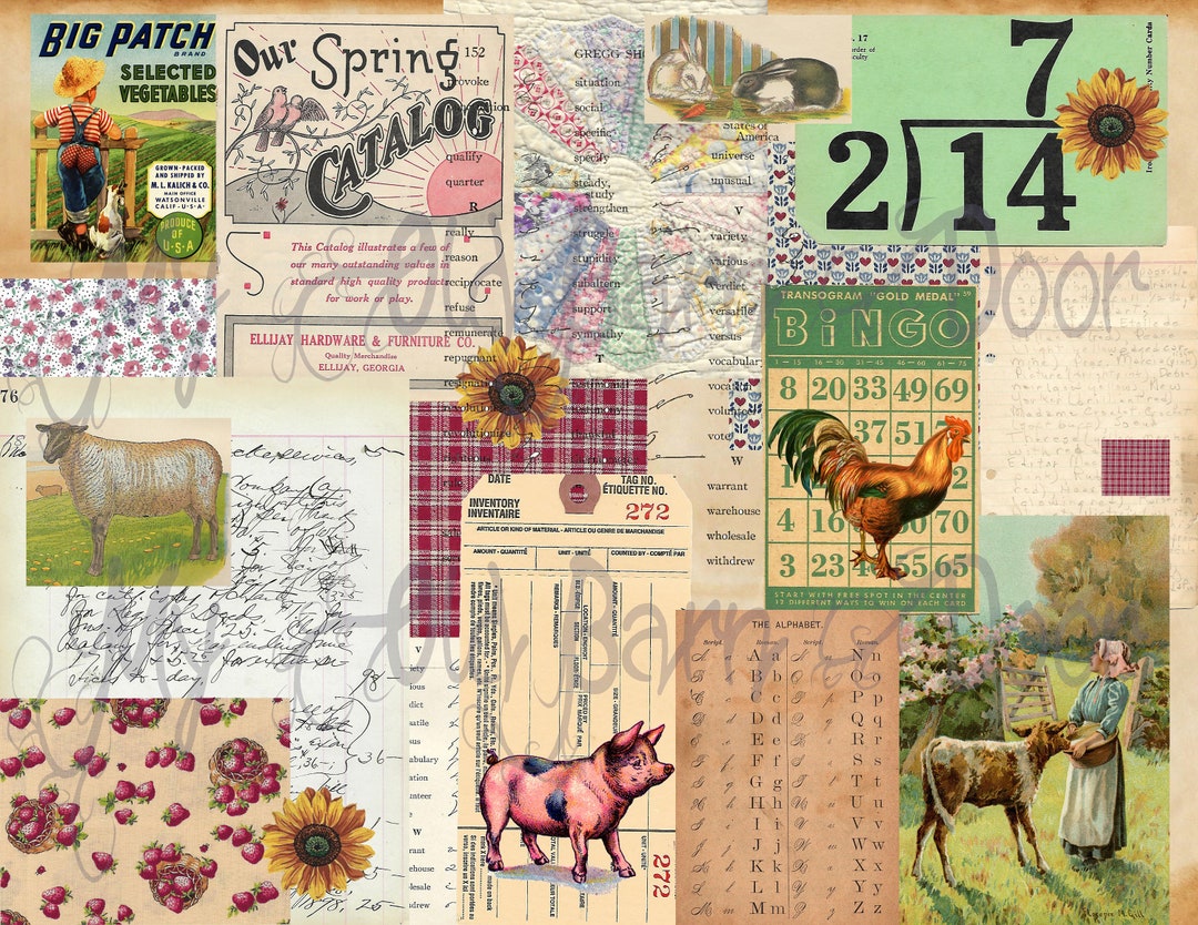 Rice Paper for Decoupage, Farmhouse Style, Junk Journal, Scrapbook ...