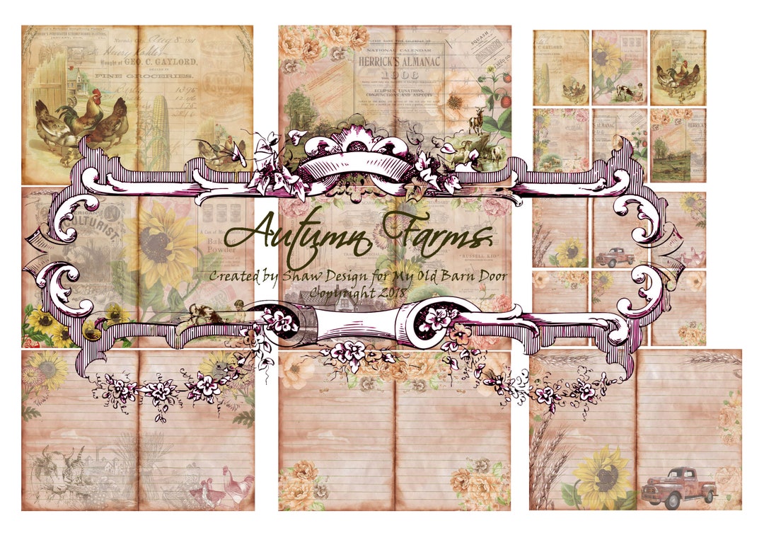Autumn Farms Digital Journal Kit **DIGITAL PRODUCT**, Farmhouse, Farm ...