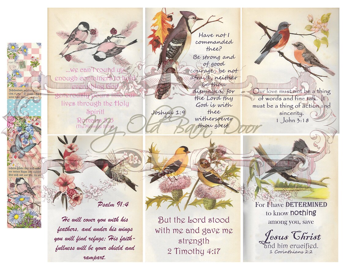 Scripture and Quote Journal Cards DIGITAL Birds - Etsy