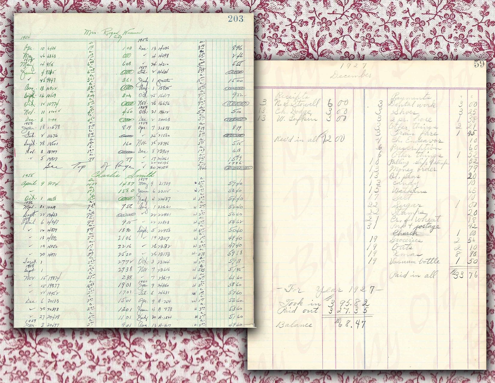 Vintage Ledgers Portrait, Digital Download, Ledger Paper, Scrapbook ...