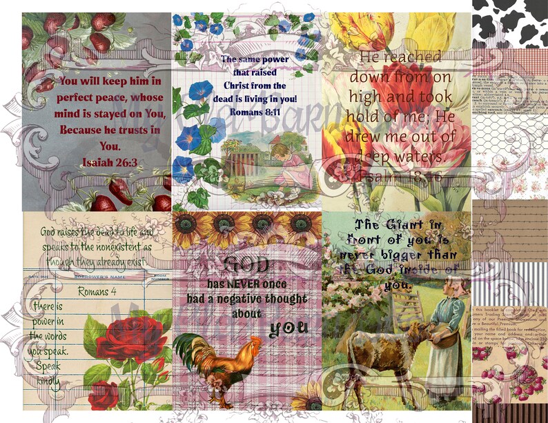 Farm Scripture and Quote Journal Cards DIGITAL Farmhouse | Etsy