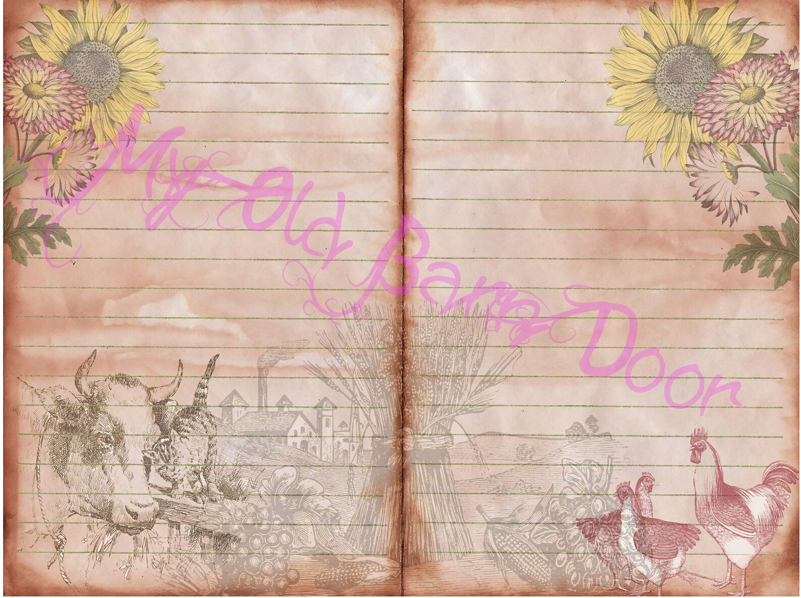 Autumn Farms Digital Journal Kit **DIGITAL PRODUCT**, Farmhouse, Farm ...