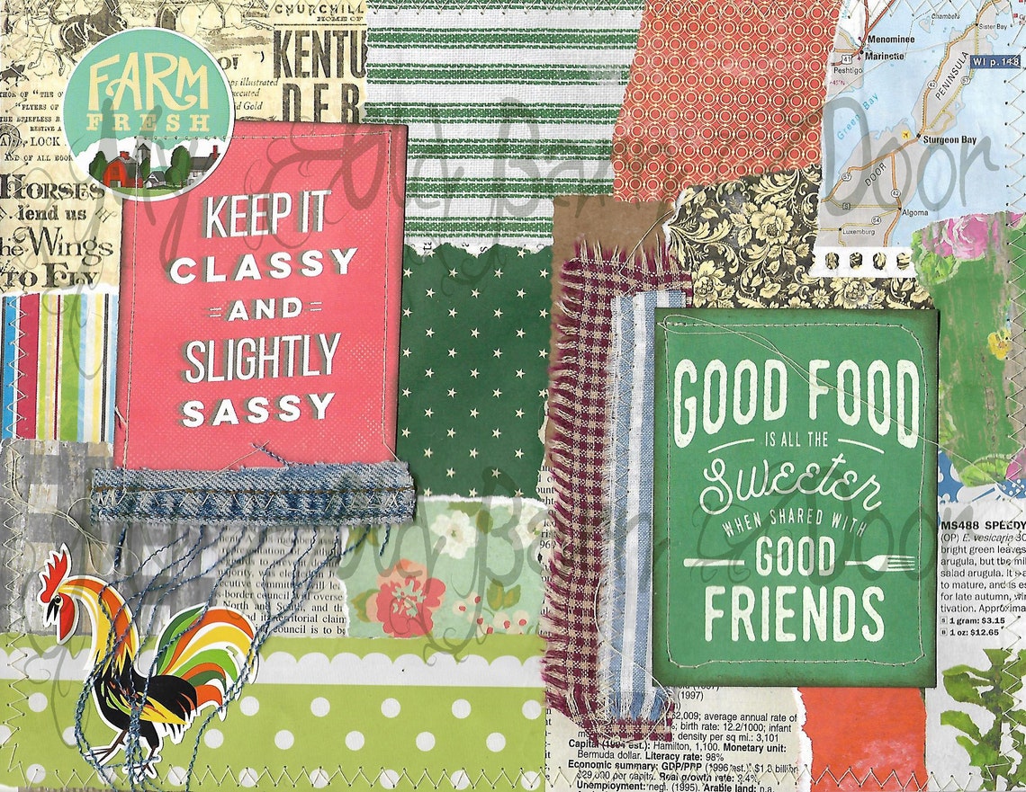 Farm Style Digital Download Collage Sheets Background Pages - Etsy