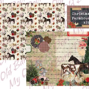 Farmhouse Christmas Kit, DIGITAL DOWNLOAD, Vintage Farm, Junk Journal ...