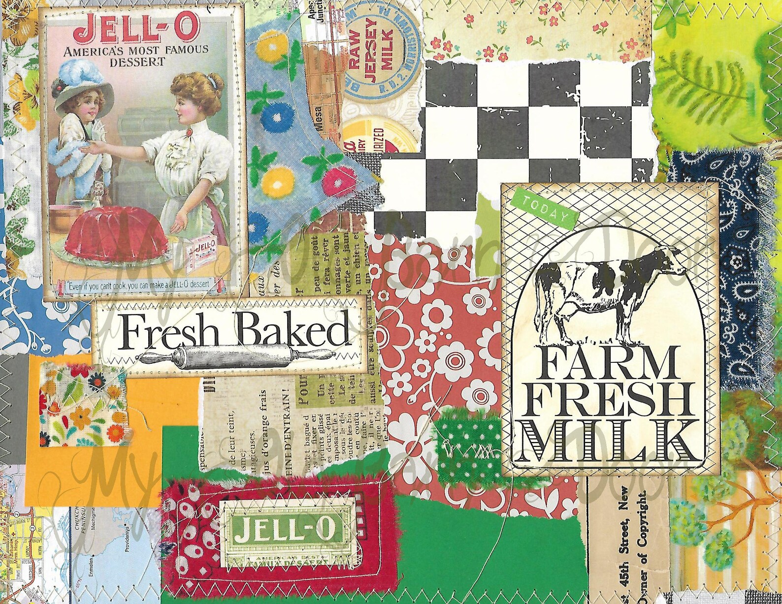 Farm Style Digital Download Collage Sheets Background Pages - Etsy