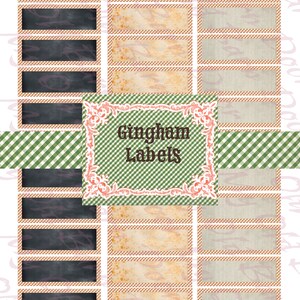 Rust Color Variety Gingham Labels, Fall Labels, Farm Labels, Farm, Fall ...