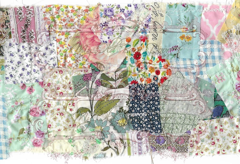 Fabric Collage Sheet Scans, Digital Download, Digital Product ...